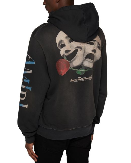 Amiri Theatre Masks Hooded Sweatshirt in Black for Men | Lyst