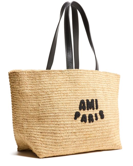 Ami Paris Tote Bag in Natural | Lyst