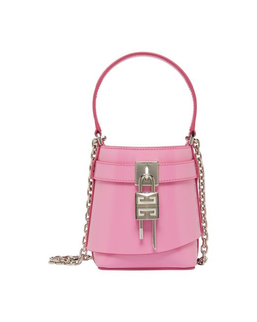 Givenchy Micro Shark Lock Bucket Bag in Pink | Lyst