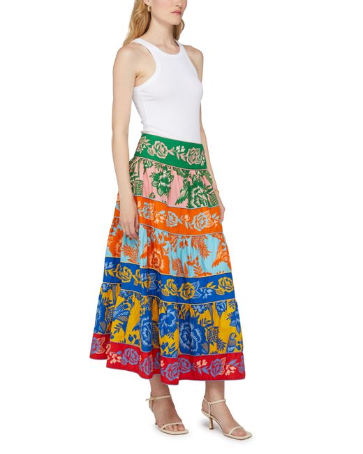 FARM Rio Tiered Maxi Skirt in Blue | Lyst