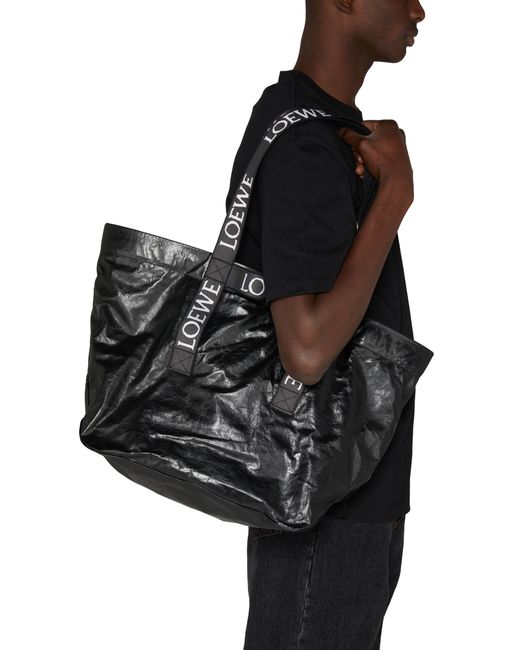 Loewe Fold Shopper in Black for Men | Lyst