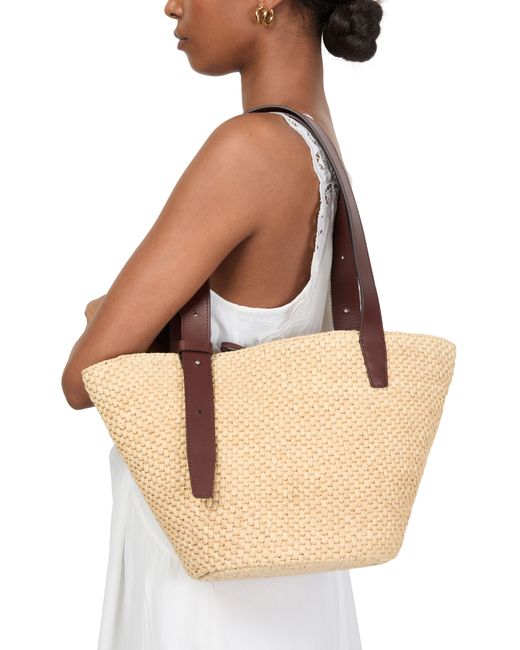 LIE STUDIO Bianca Small Raffia Bag in Brown | Lyst