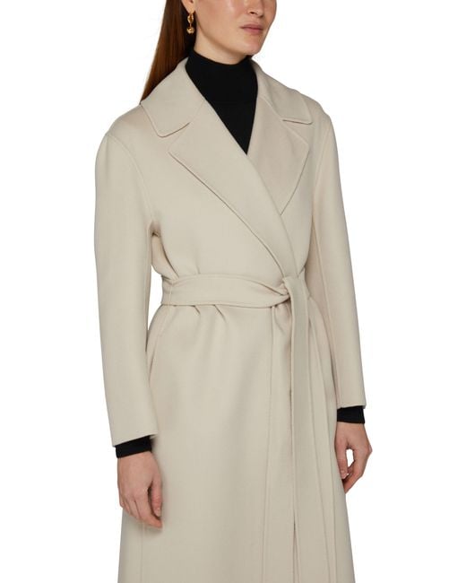 Max Mara Livia Long Belted Coat in Brown | Lyst