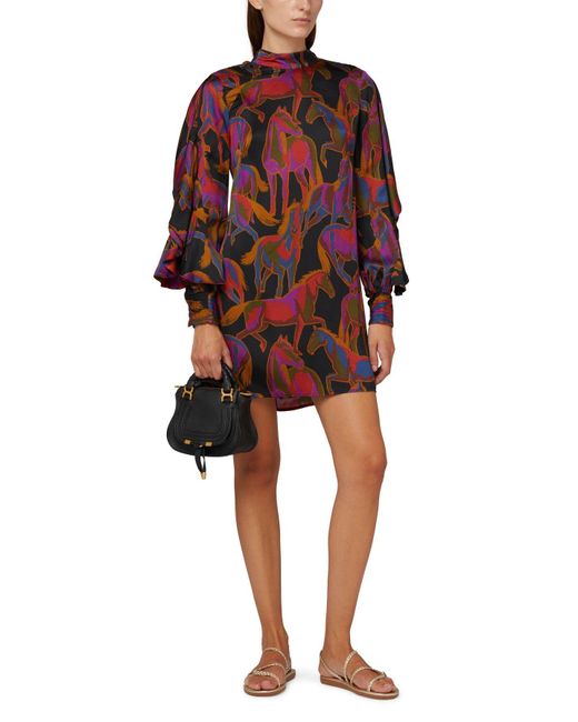 FARM Rio Wild Horses Short Dress in Red | Lyst