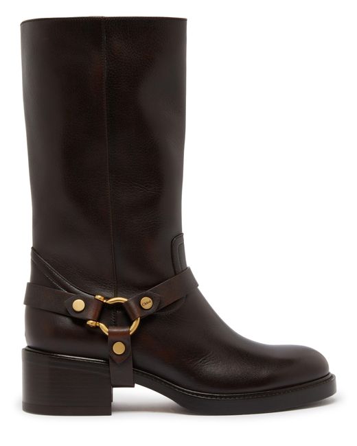 Chloé Dakota Buckled Boots in Brown | Lyst