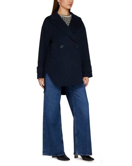 Max Mara Vania Double-Breasted Coat in Blue | Lyst