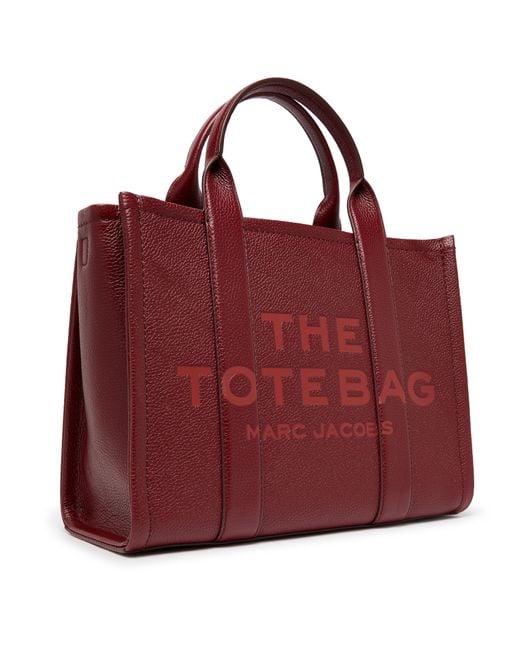 Marc Jacobs The Leather Medium Tote Bag in Red | Lyst UK