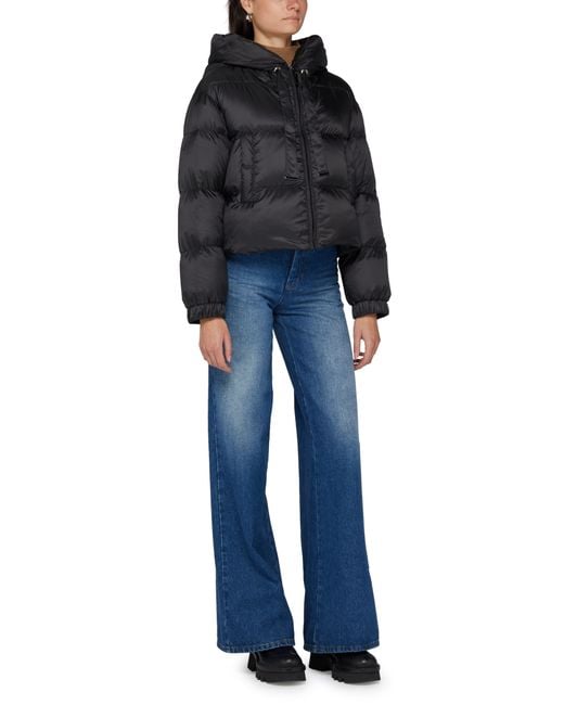 Max Mara Short Padded Puffer Down Jacket in Black | Lyst