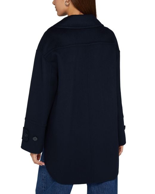Max Mara Vania Double-Breasted Coat in Blue | Lyst