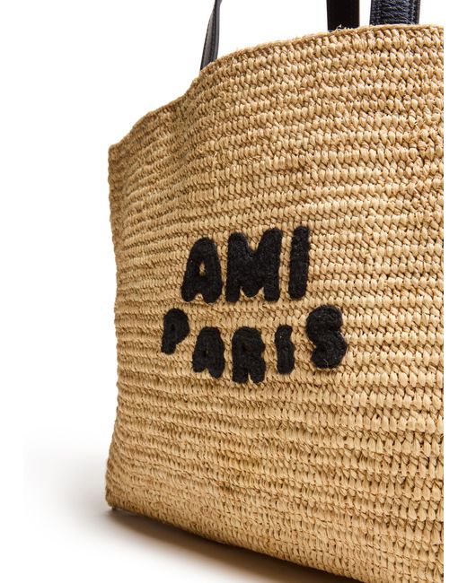 Ami Paris Tote Bag in Natural | Lyst