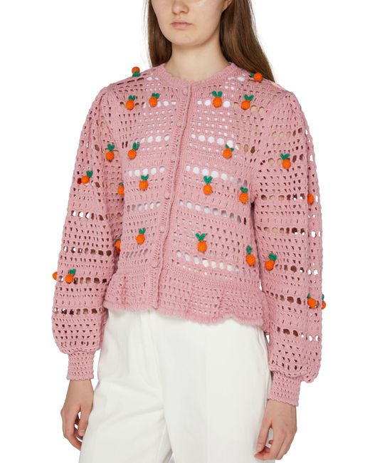 FARM Rio Crochet Blouse in Pink | Lyst