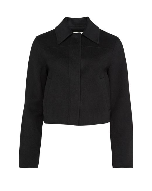 Loulou Studio Zhanna Wool Short Boxy Coat in Black | Lyst