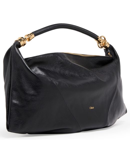 Chloé Foulard Grained Leather Bag in Black | Lyst