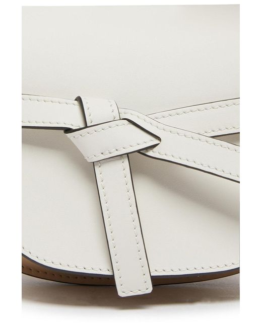 Loewe Gate Dual Mini Leather Shoulder Bag in White | Lyst