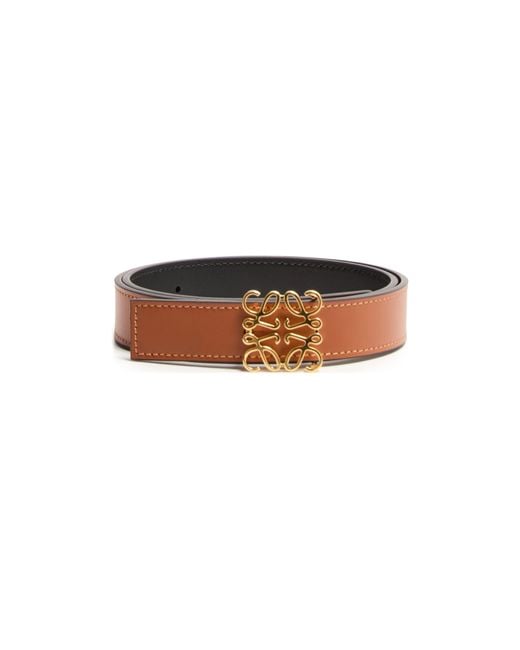 Loewe Anagram Reversible Smooth Calf Leather Belt in Natural | Lyst