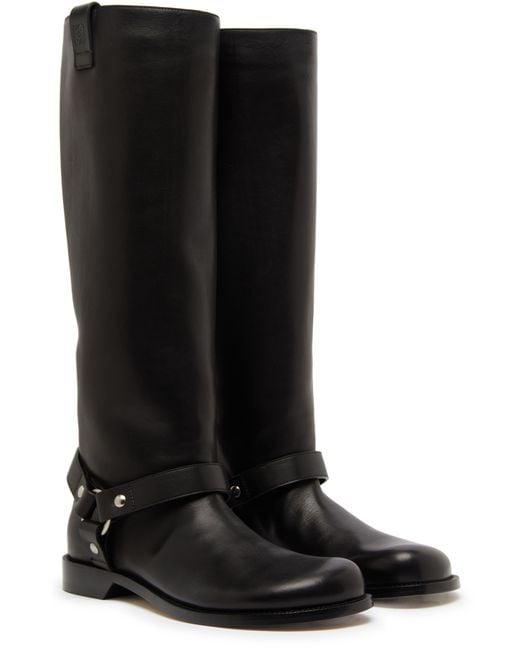 Loewe Campo High Biker Boots in Black | Lyst