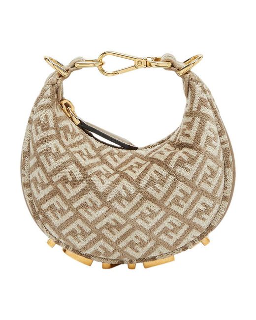 Fendi Nano Graphy Hobo Bag in Metallic | Lyst