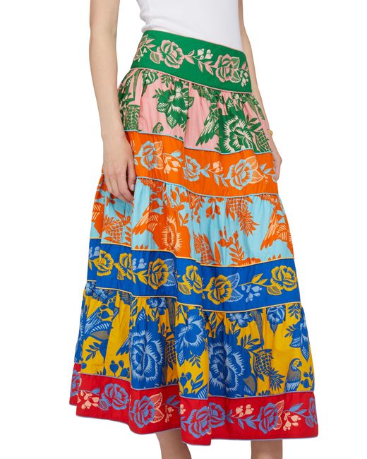 FARM Rio Tiered Maxi Skirt in Blue | Lyst