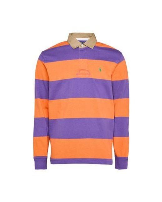 Polo Ralph Lauren Long Sleeved Polo Rugby in Orange for Men | Lyst