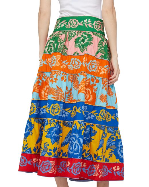 FARM Rio Tiered Maxi Skirt in Blue | Lyst