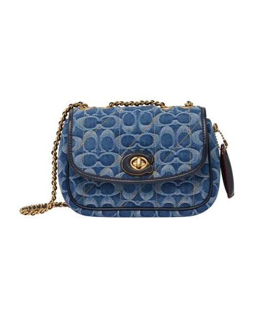 COACH Denim Madison Pillow Bag in Blue | Lyst