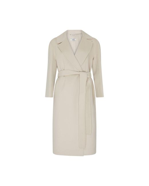 Max Mara Livia Long Belted Coat in Brown | Lyst