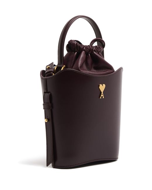 Ami Paris Mini Paris Paris Bucket Bag in Black | Lyst