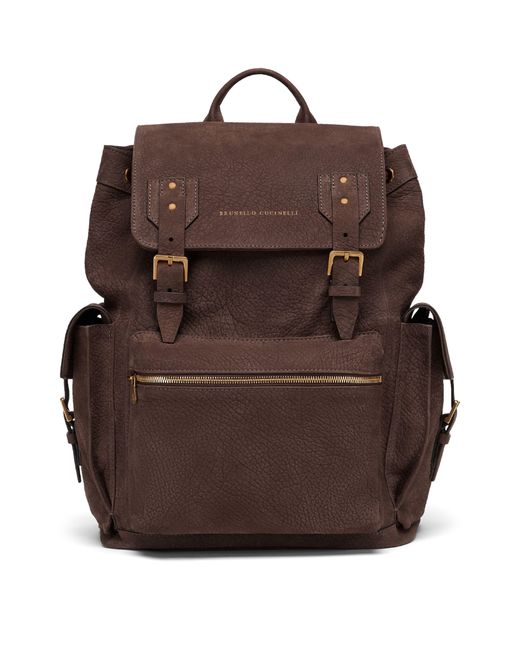 Brunello Cucinelli City Backpack in Brown for Men | Lyst