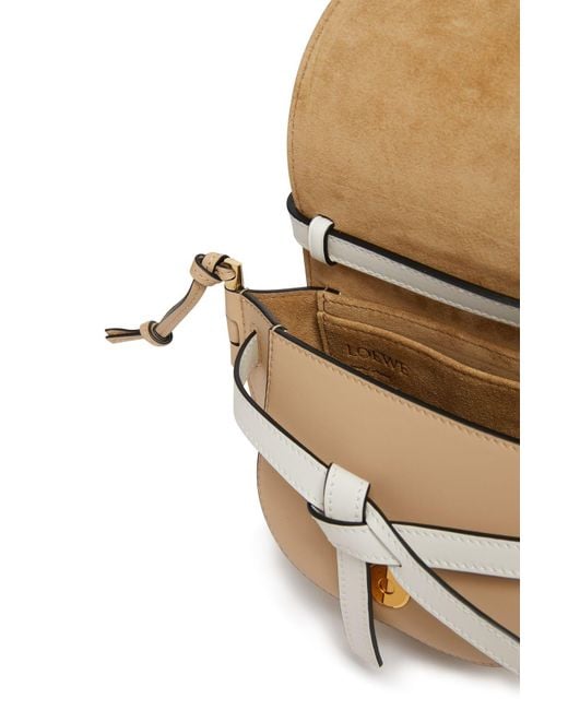 Loewe Gate Dual Mini Leather Shoulder Bag in White | Lyst