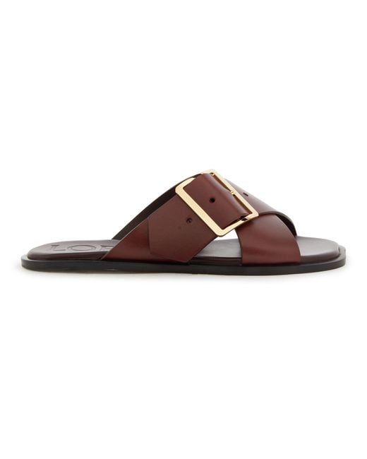 Loewe Vegetal Leather Sandals in Brown | Lyst