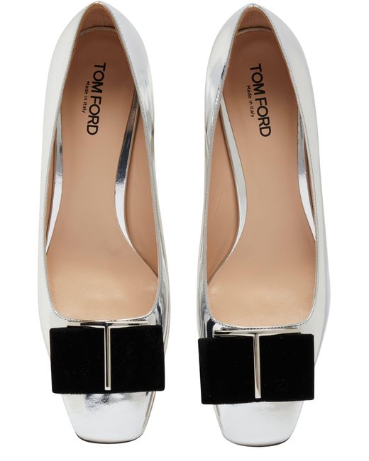 Tom Ford Mirror Calf Velvet Pumps in Metallic | Lyst