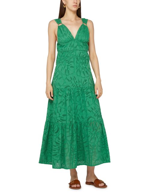 FARM Rio Monstera Tiered Cotton Maxi Dress in Green | Lyst