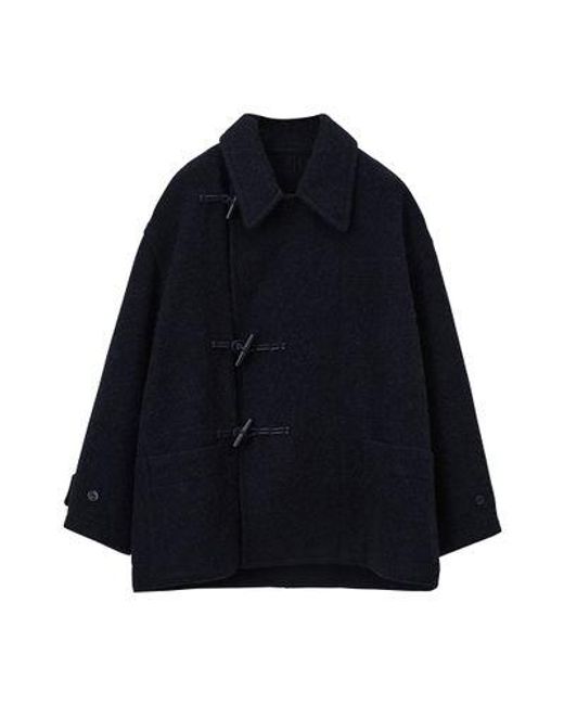 Lemaire Cropped Coat in Blue for Men | Lyst