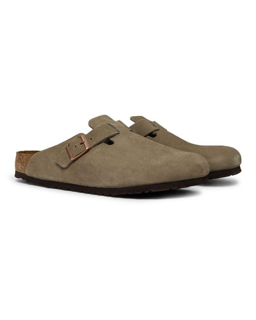 Birkenstock Boston Suede Leather Clogs in Brown for Men | Lyst