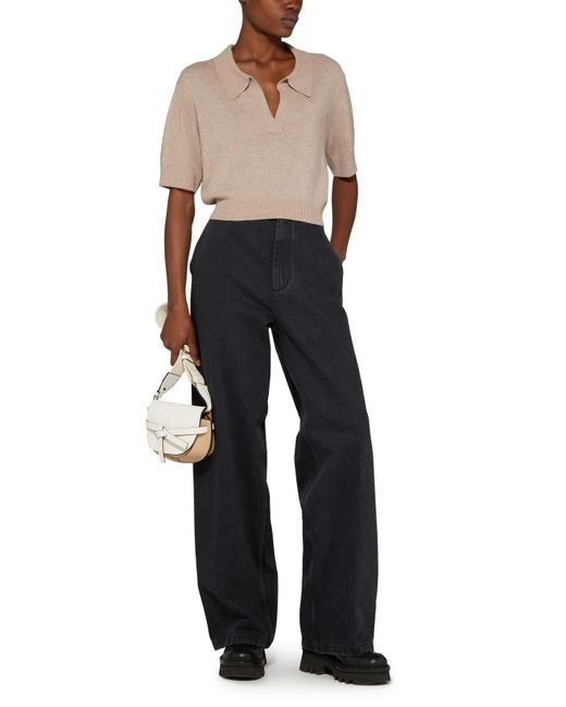 Loewe Gate Dual Mini Leather Shoulder Bag in White | Lyst
