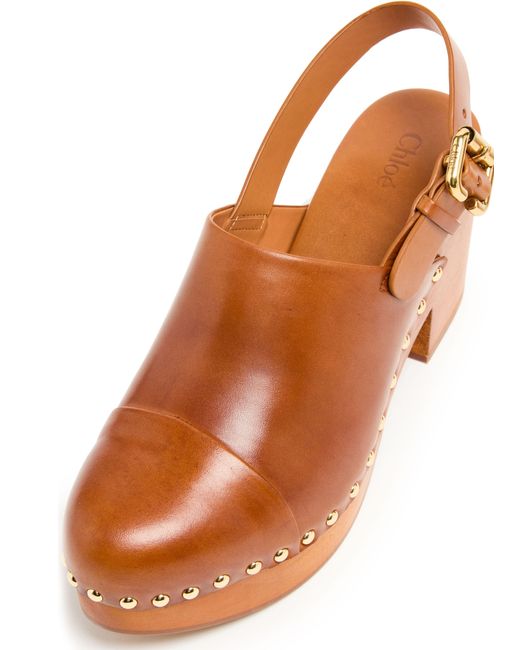 Chloé Jeanette Clogs in Brown | Lyst