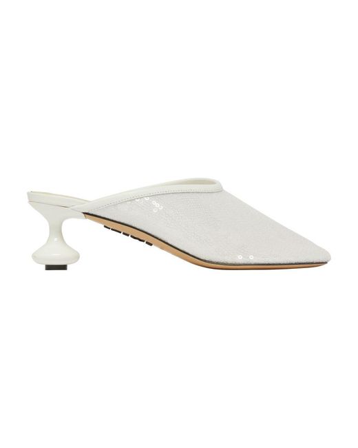Loewe Toy Mule 45 Paillettes in White | Lyst