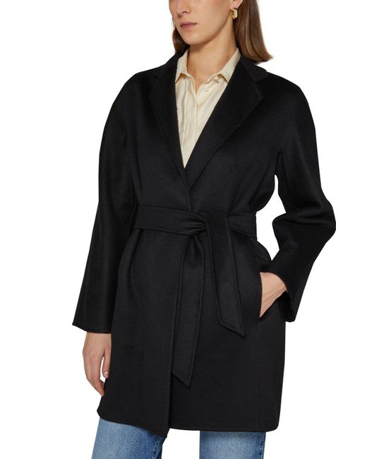 Max Mara Harold Short Cashmere Coat in Black | Lyst