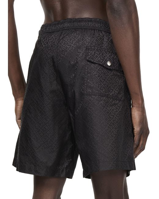 Moncler Monogram-Jacquard Swim Shorts in Black for Men | Lyst