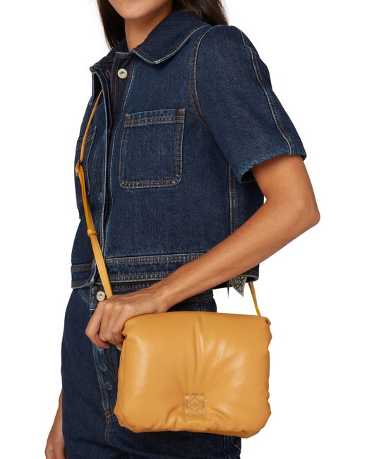 Loewe Goya Puffer Quilted Bag in Metallic | Lyst