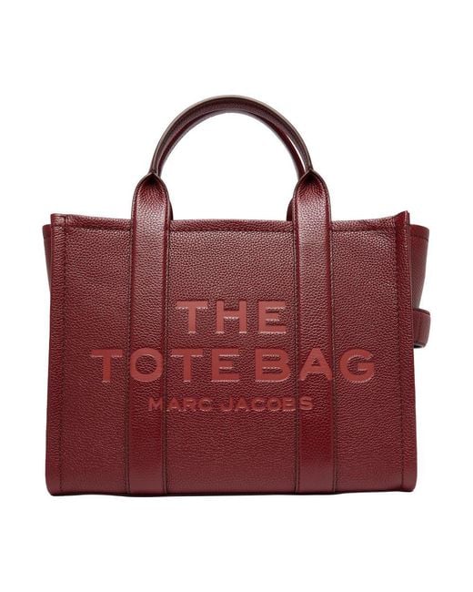 Marc Jacobs The Leather Medium Tote Bag in Red | Lyst