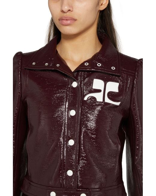 Courreges Reedition Vinyl Jacket in Brown | Lyst