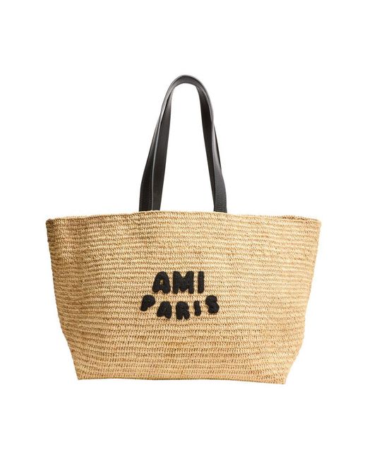 Ami Paris Tote Bag in Natural | Lyst