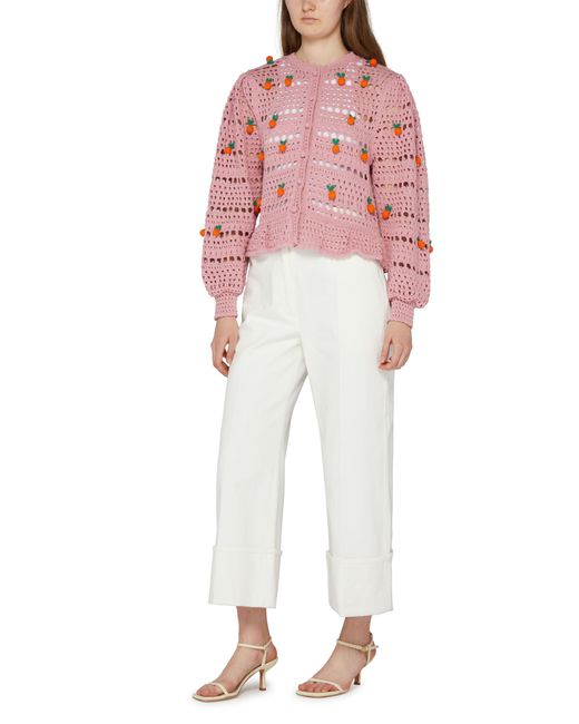 FARM Rio Crochet Blouse in Pink | Lyst