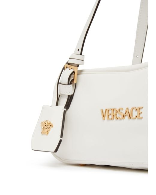 Versace Lamb Leather Shoulder Bag in Natural | Lyst