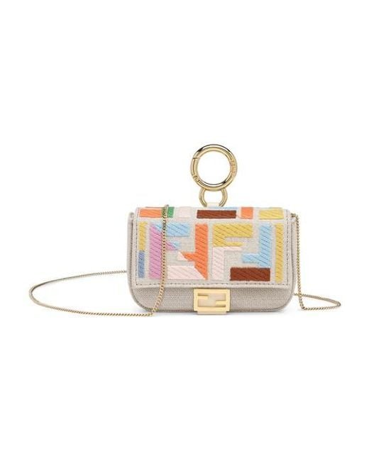 Fendi Nano Baguette Charm in Natural | Lyst