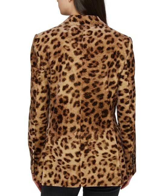 Chloé Leopard Print Jacket in Brown | Lyst