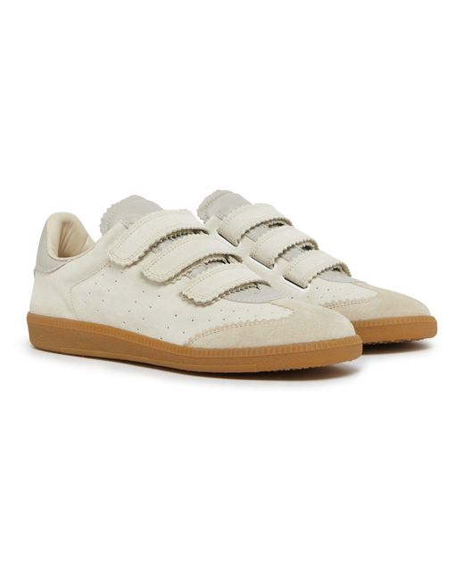 Isabel Marant Beth Panelled Suede Sneakers in White | Lyst
