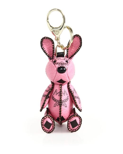 Mcm Signature Rabbit Charm in Pink | Lyst