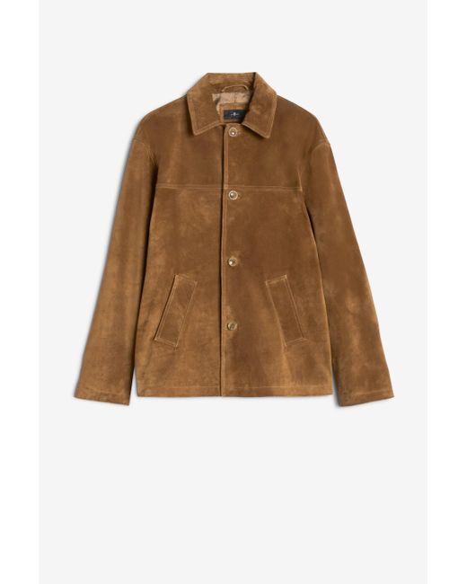 7 For All Mankind Long Jacket In Suede in Brown for Men | Lyst UK